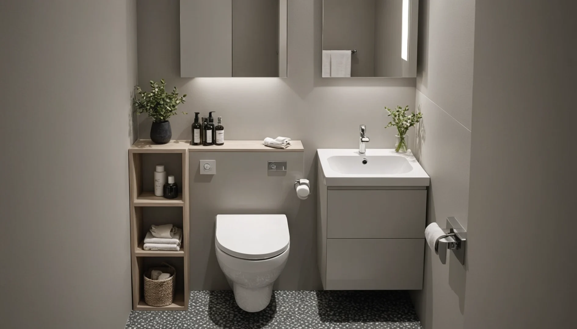 Plan pour mini WC de 1 m² : style et praticité